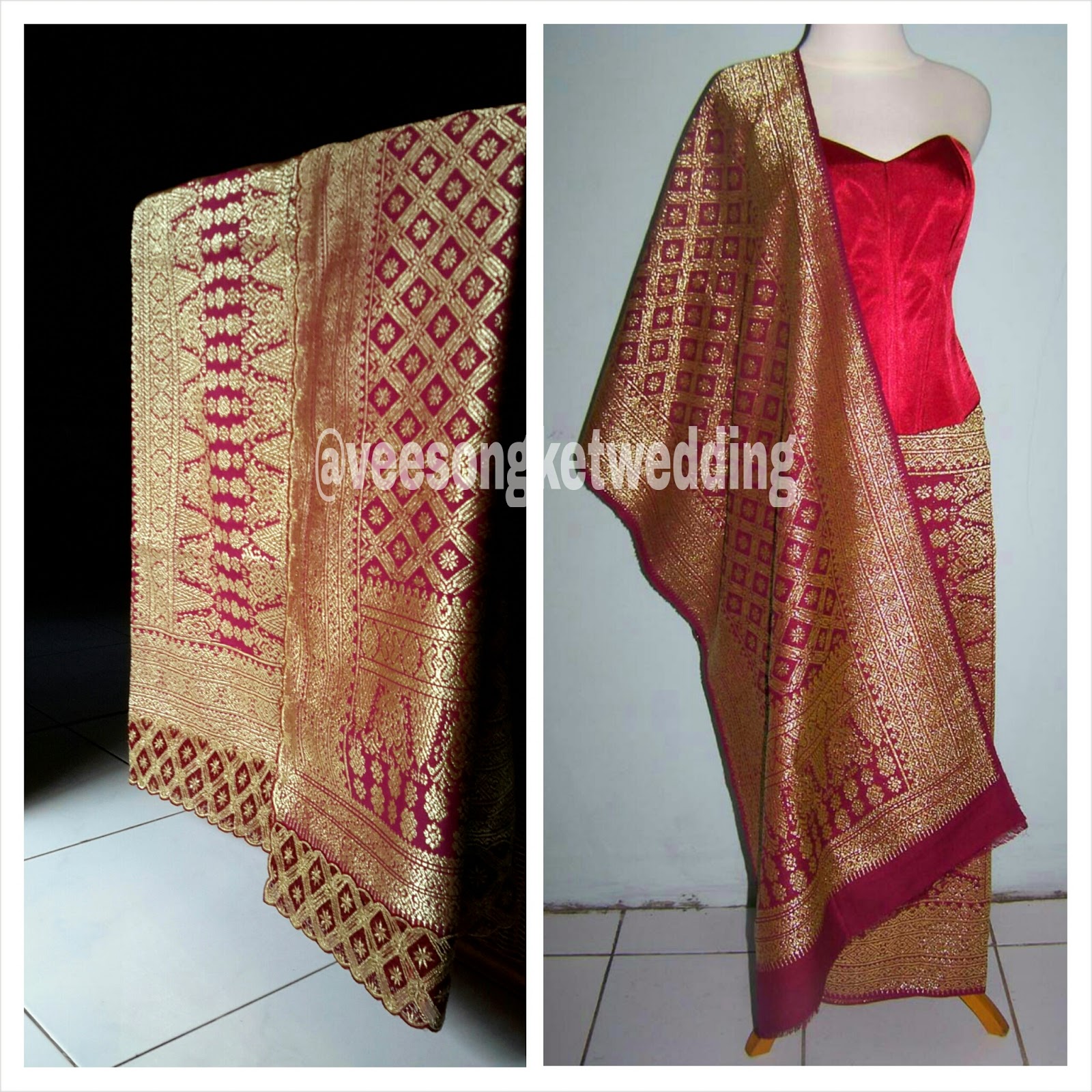 Vee Songket - Jual dan Sewa: For Rent : Songket Palembang Lepus Nampan Emas